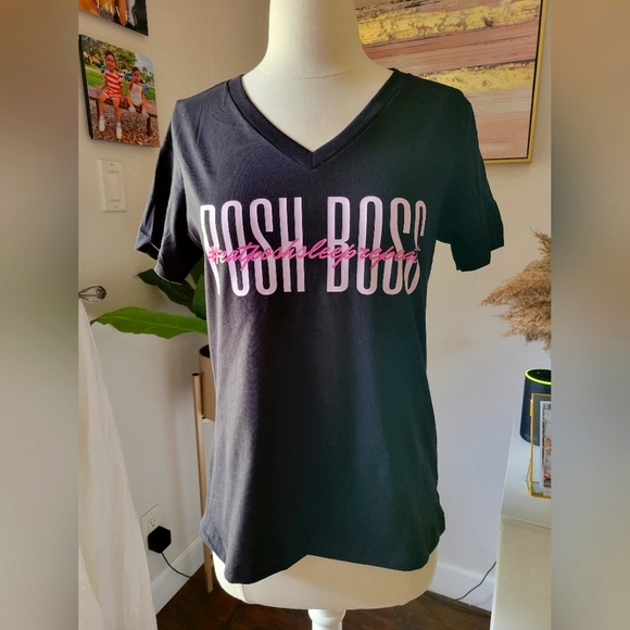Hand Crafted | Tops | New Posh Boss Vneck Low Stock Black Tee Only Soft ...